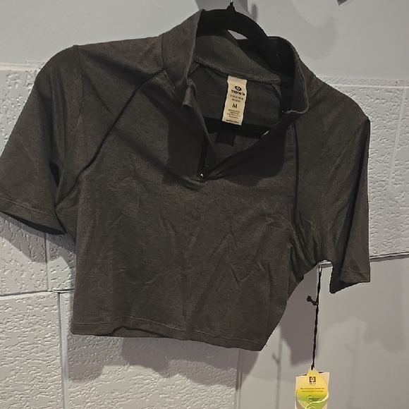Mona B | Tops | Mona B Charcoal Crop Top | Poshmark